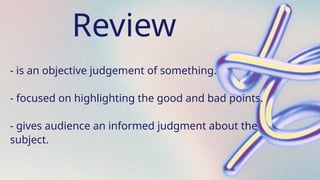 Writing A Reaction paper, Review, and Critique | PPTX