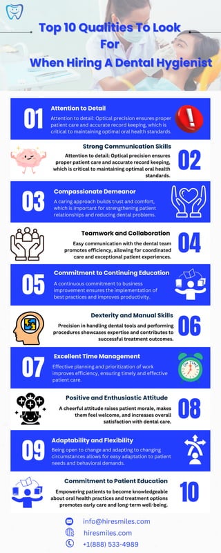 Top 10 Qualities To Look For When Hiring A Dental Hygienist | PDF