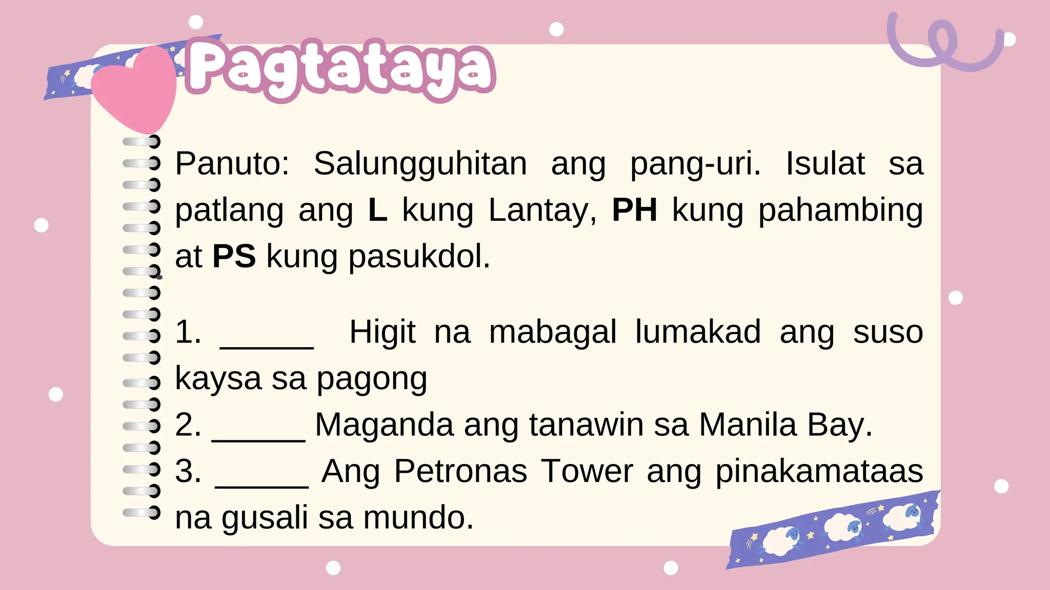 Pang-uring lantaym, Pamhambing at Pasukdol | PDF