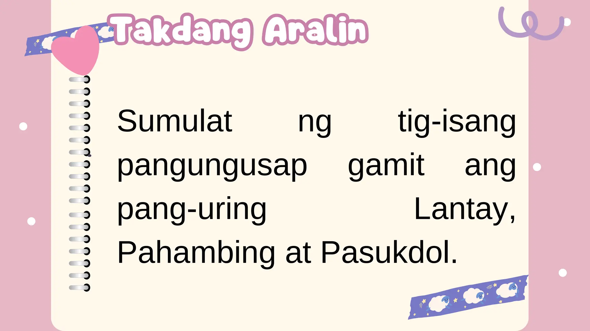 Pang-uring lantaym, Pamhambing at Pasukdol | PDF