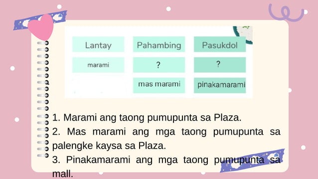 Pang-uring lantaym, Pamhambing at Pasukdol | PDF