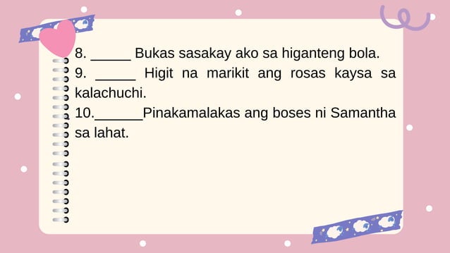 Pang-uring lantaym, Pamhambing at Pasukdol | PDF