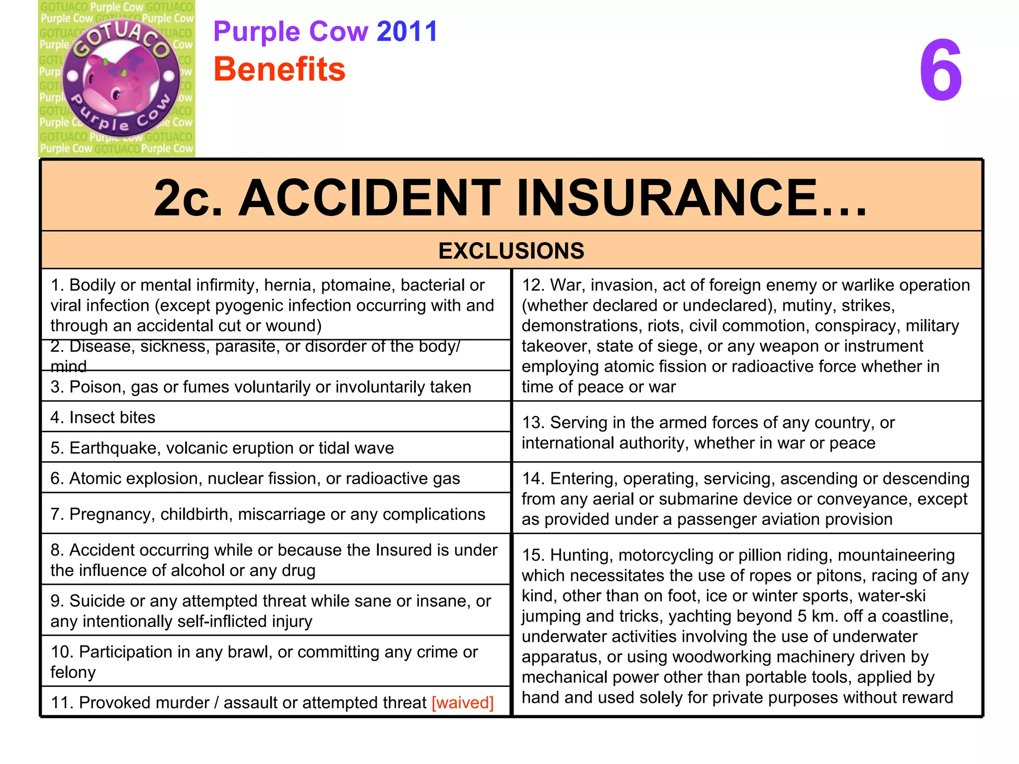 Purple cow employee benefits benefits | PPT