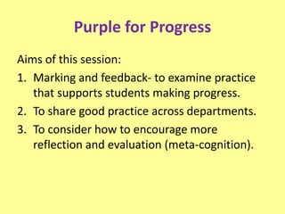 Purple for progress staff training v2 | PPTX | Educational Assessment ...