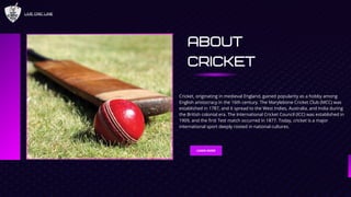 All Cricket Knowledge By Live Cricket Line | PPT