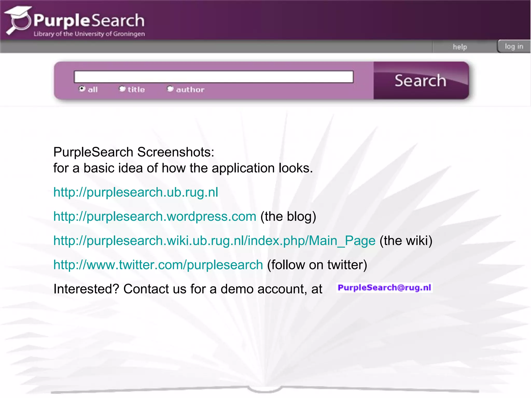 PurpleSearch screenshots | PPT