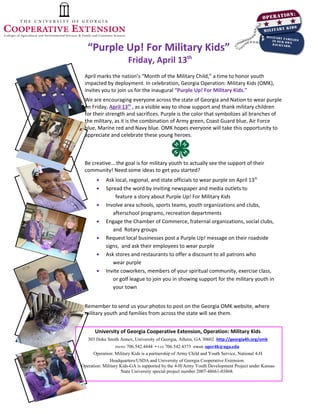 Purple Up! for Military Kids! | DOC