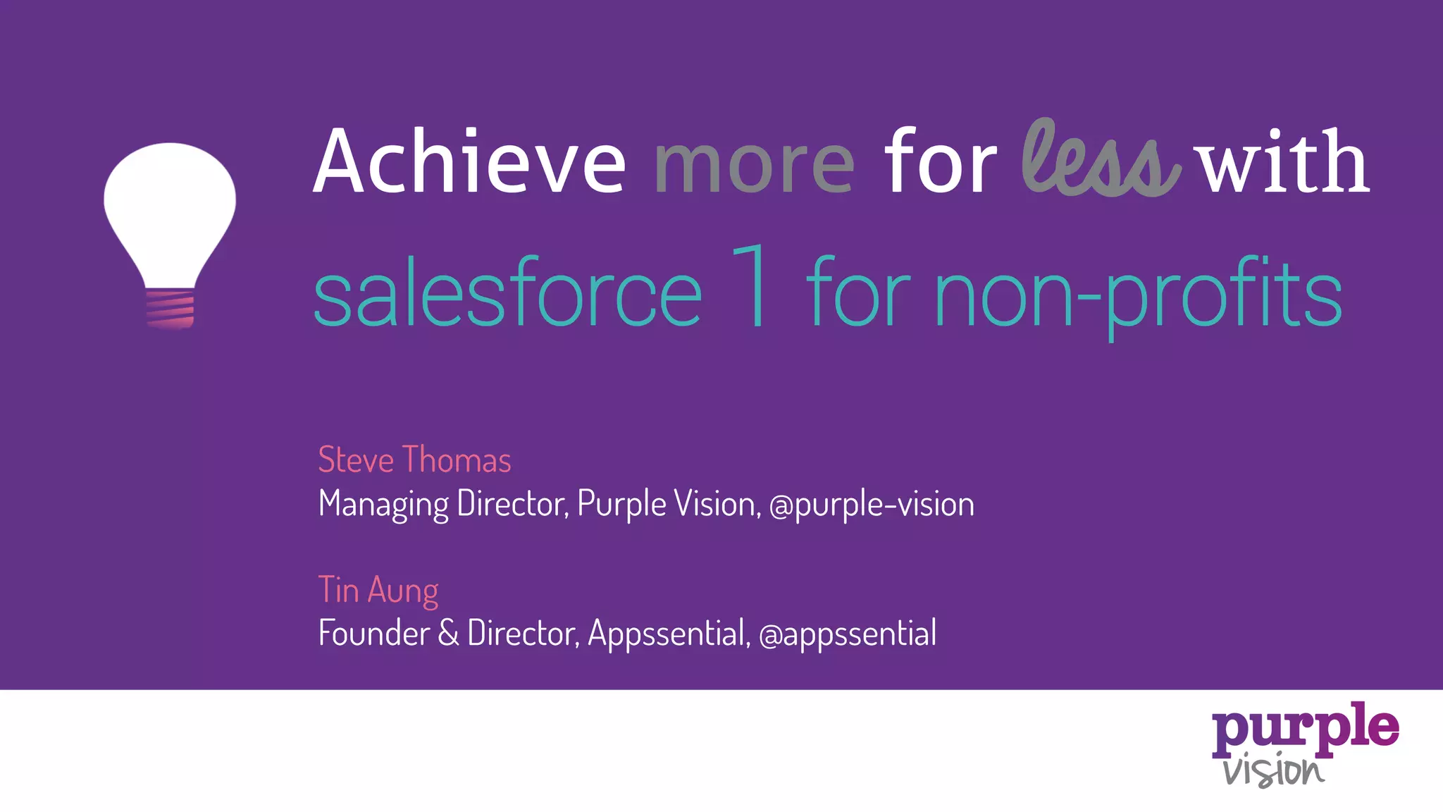 Purple vision salesforce 1 for non profits (slideshare vid) | PDF ...
