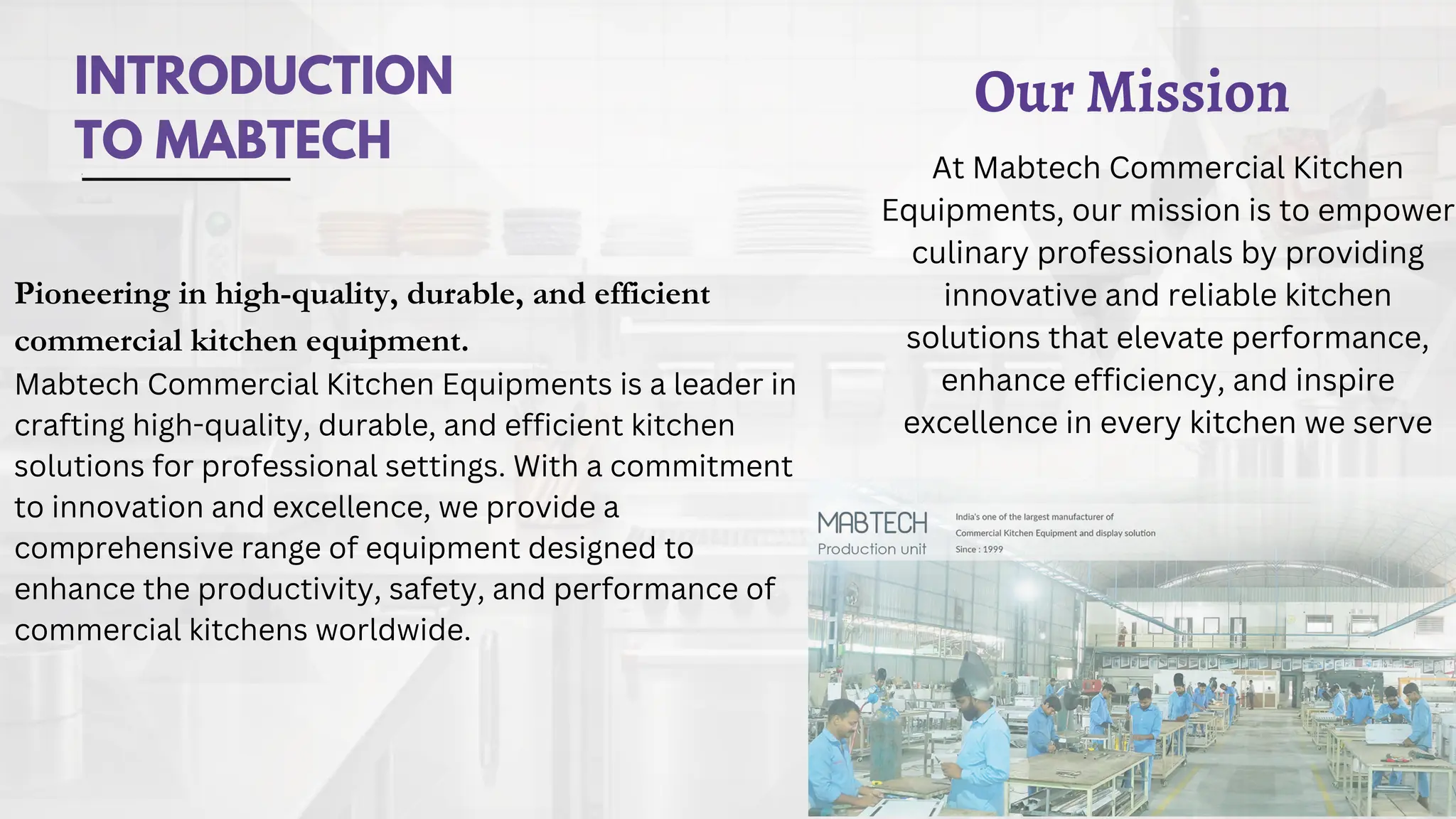 Mabtech commercial kitchen equipments you need | PDF