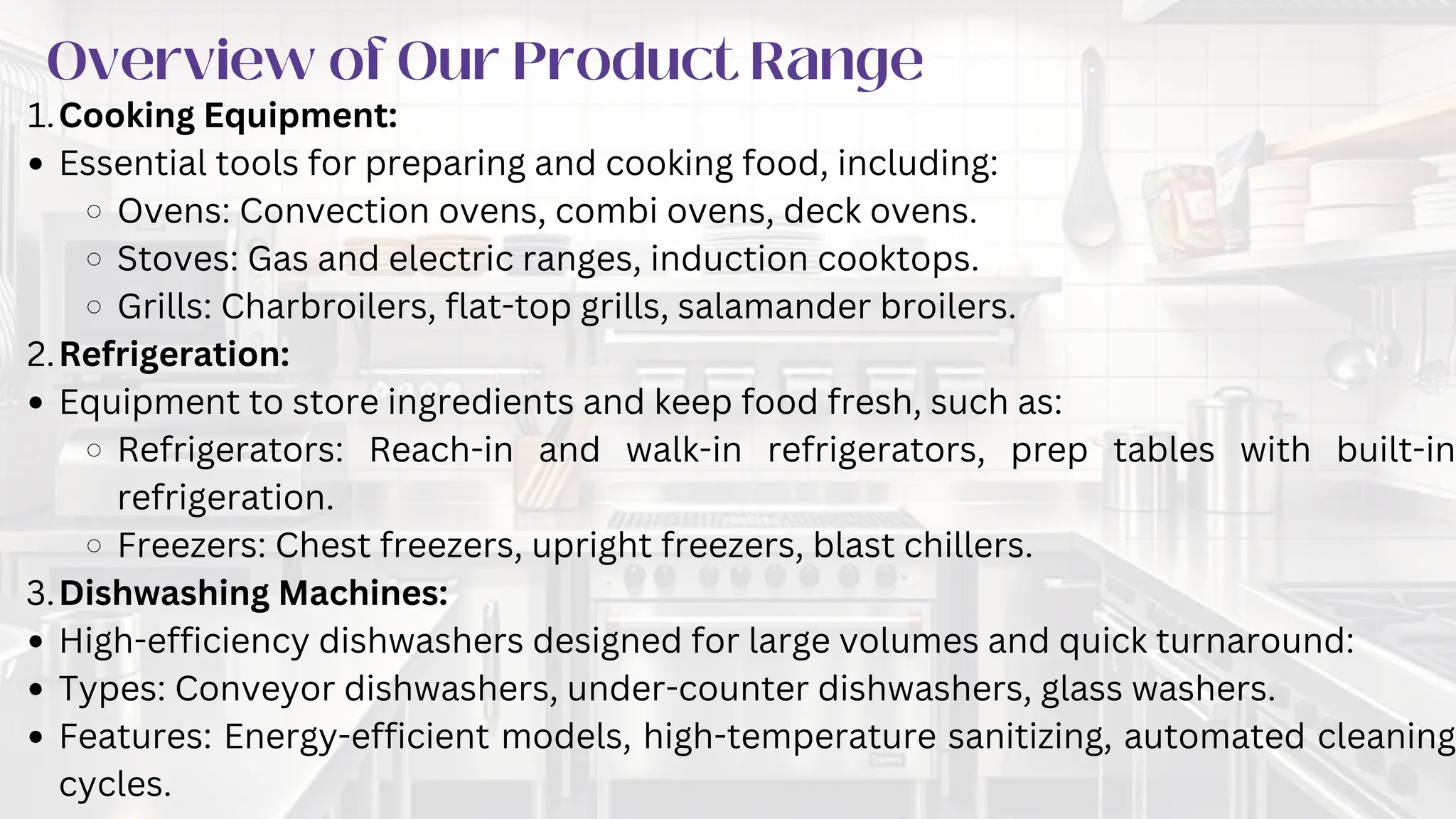 Mabtech commercial kitchen equipments you need | PDF