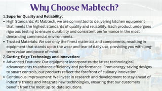 Mabtech commercial kitchen equipments you need | PDF