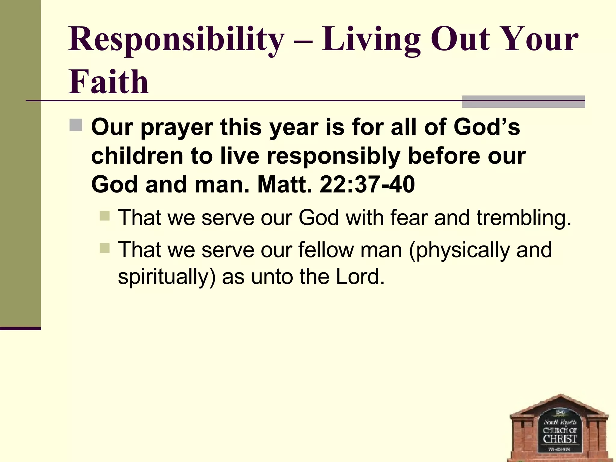 Purpose, Destiny, Responsibility | PPS