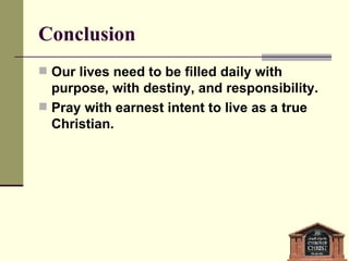 Purpose, Destiny, Responsibility | PPS