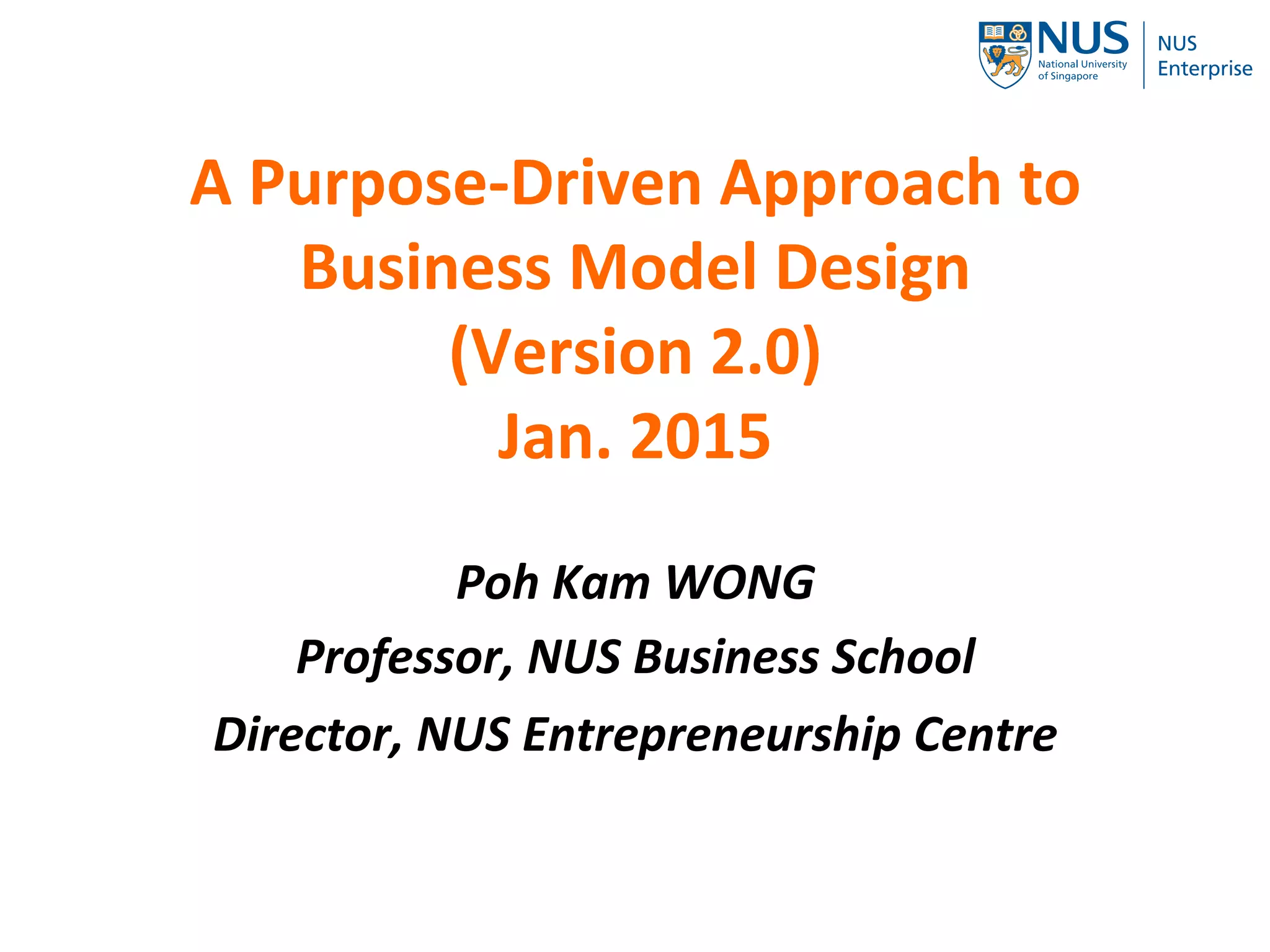 Purpose-Driven Approach to Business Model Design (Version 2.5 - May ...
