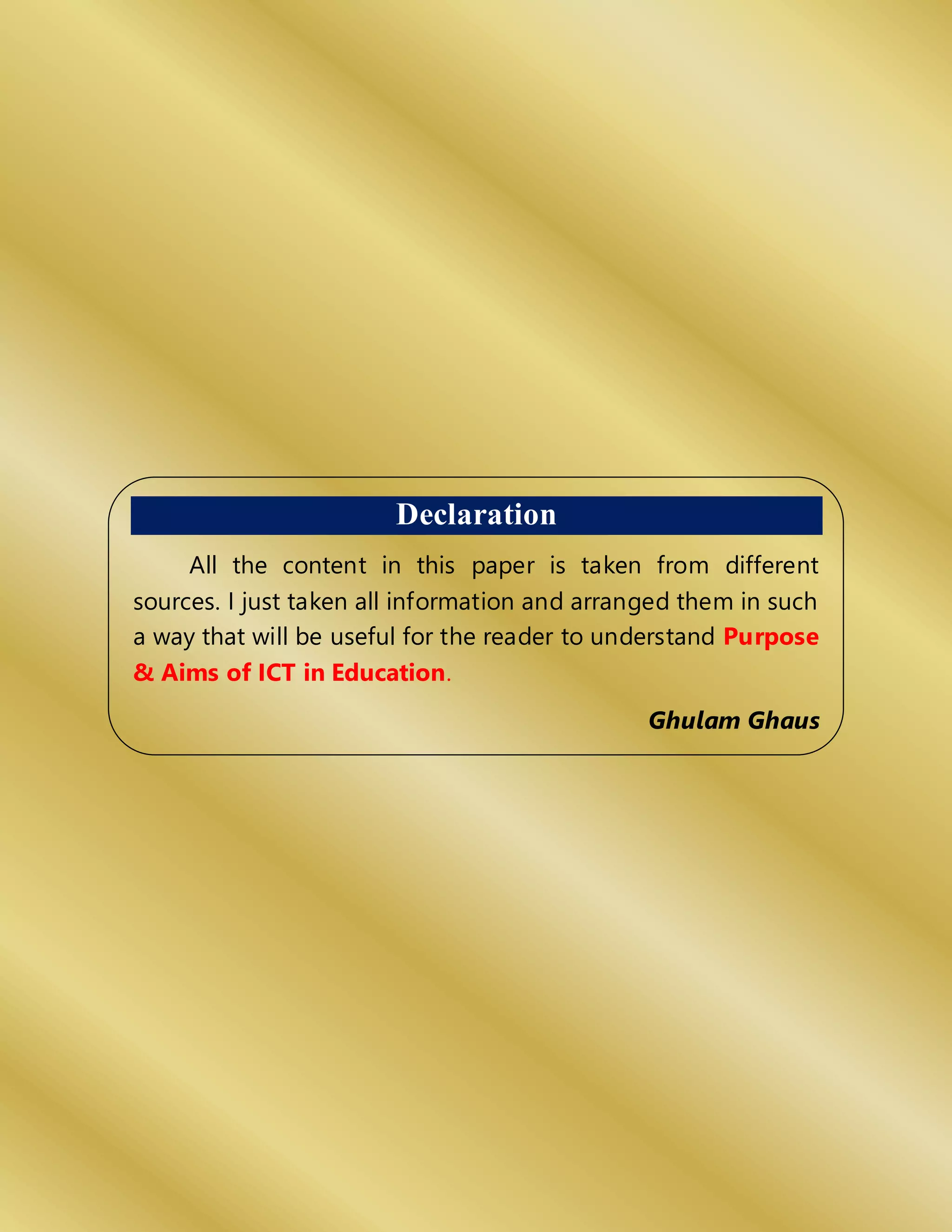 Aims of ICT in Education | DOCX