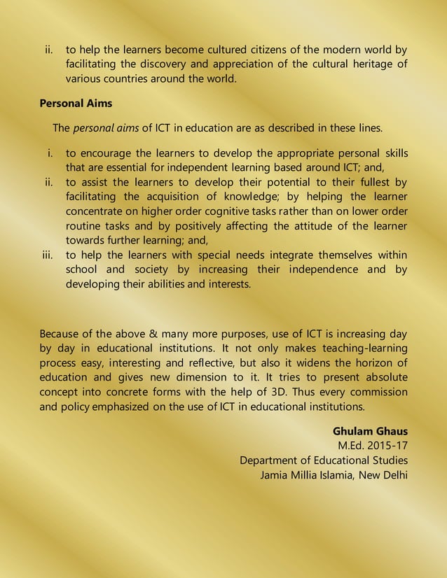 Aims of ICT in Education | DOCX