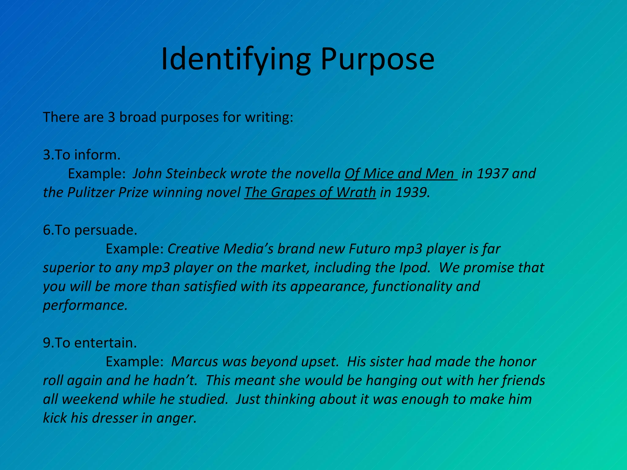Purpose And Audience Powerpoint | PPT