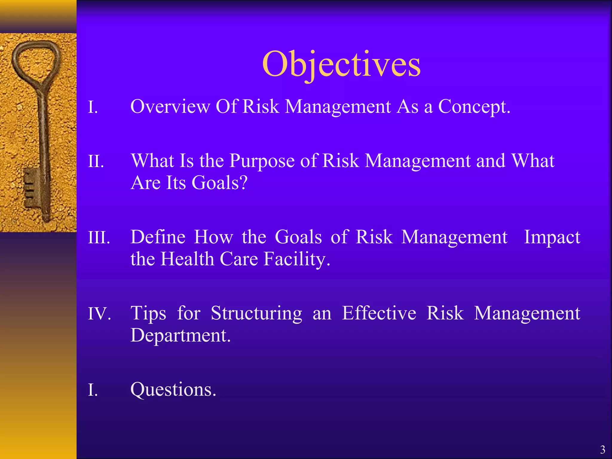 Purpose and goals of risk management - UPDATED | PPT