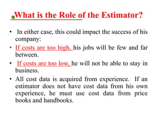 Purpose and importance of estimate | PPTX