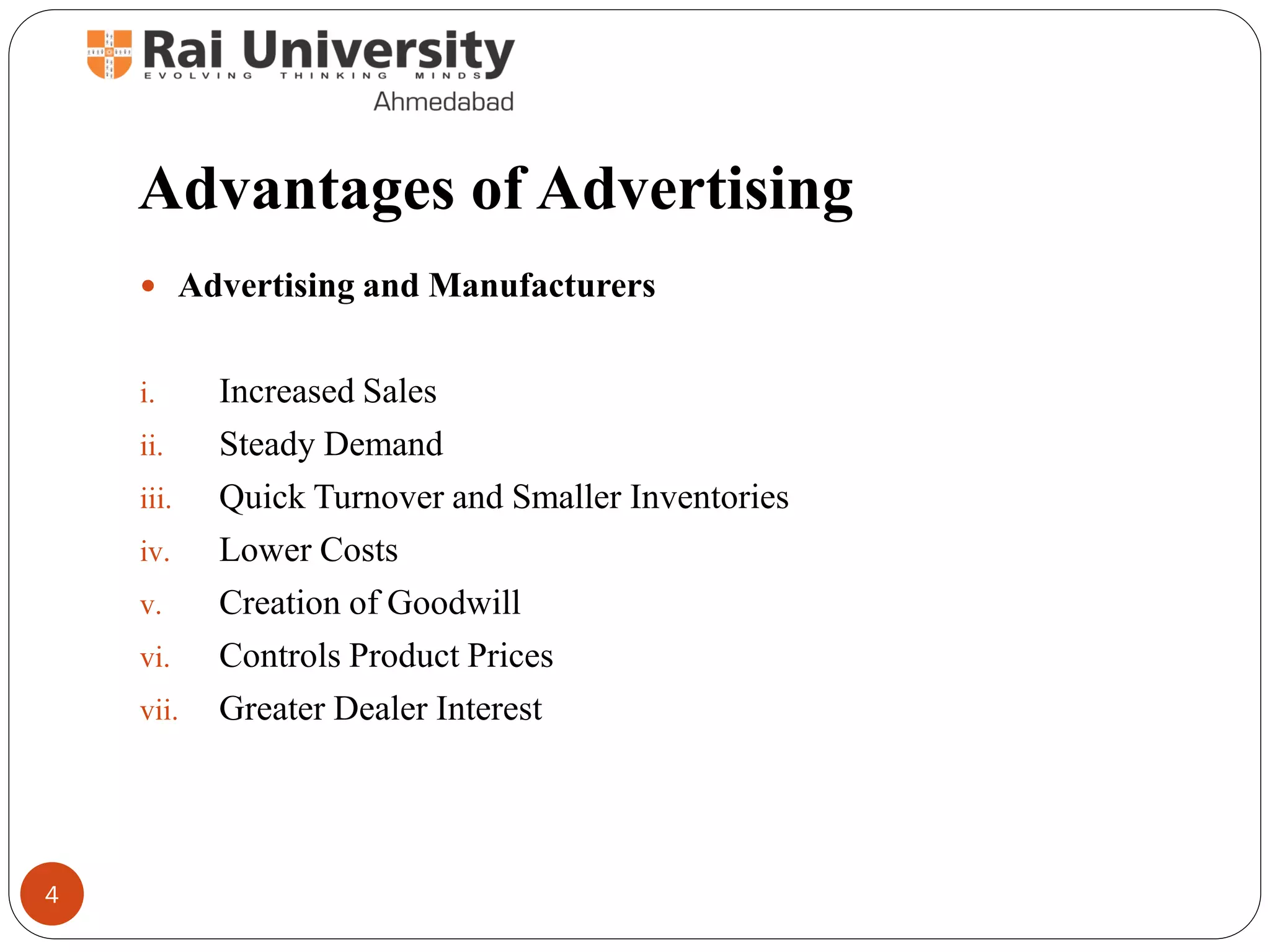 Purpose and objective of advertising, advantages and disadvantages ...