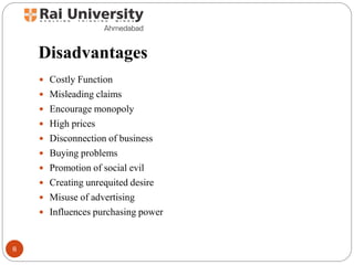 Purpose and objective of advertising, advantages and disadvantages ...