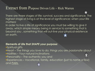 Purpose driven life | PPTX