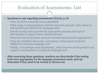 Purposeful Language Assessment | PPTX