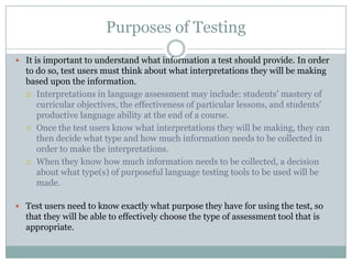 Purposeful Language Assessment | PPTX