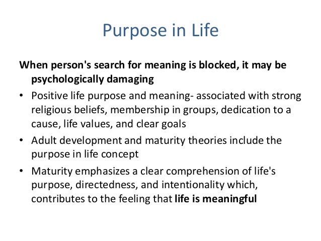 Examples Of Purpose In Life