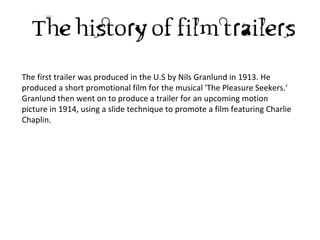 Purpose of a film trailer | PPT