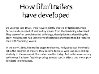 Purpose of a film trailer | PPT