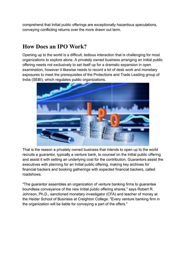 Purpose of an IPO | PDF