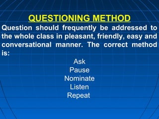 Purpose of asking question in the classroom | PPT | Educational ...