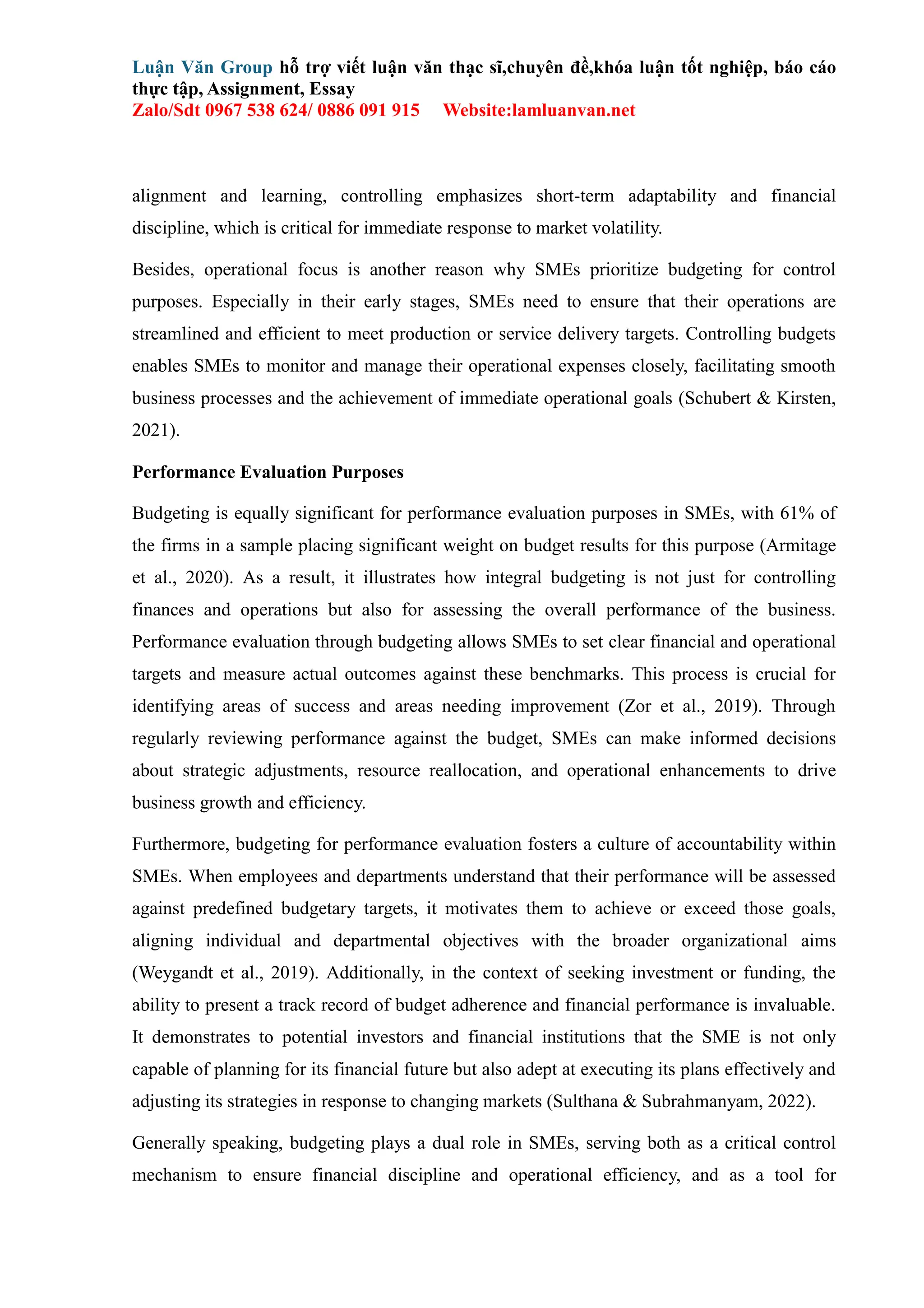 Tiểu luận: PURPOSE OF BUDGETING IN SME.docx