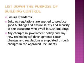 Purpose of building control | PPTX