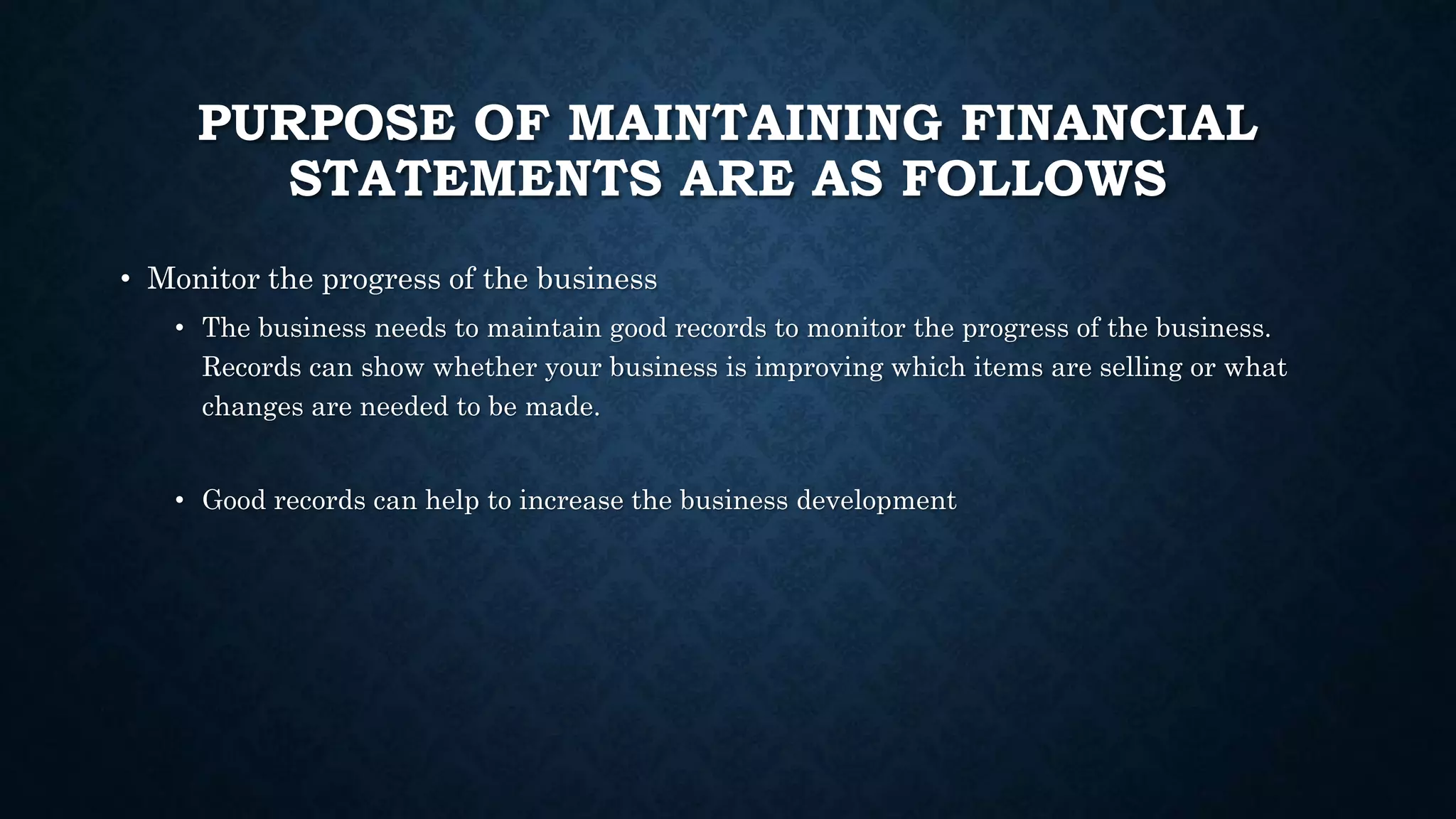 Purpose of financial statements | PPTX