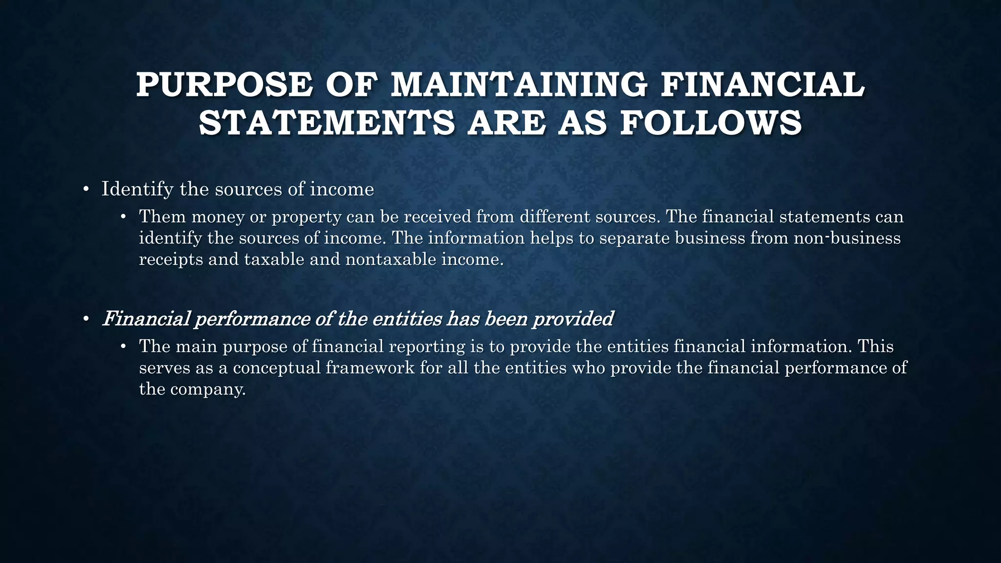 Purpose of financial statements | PPTX