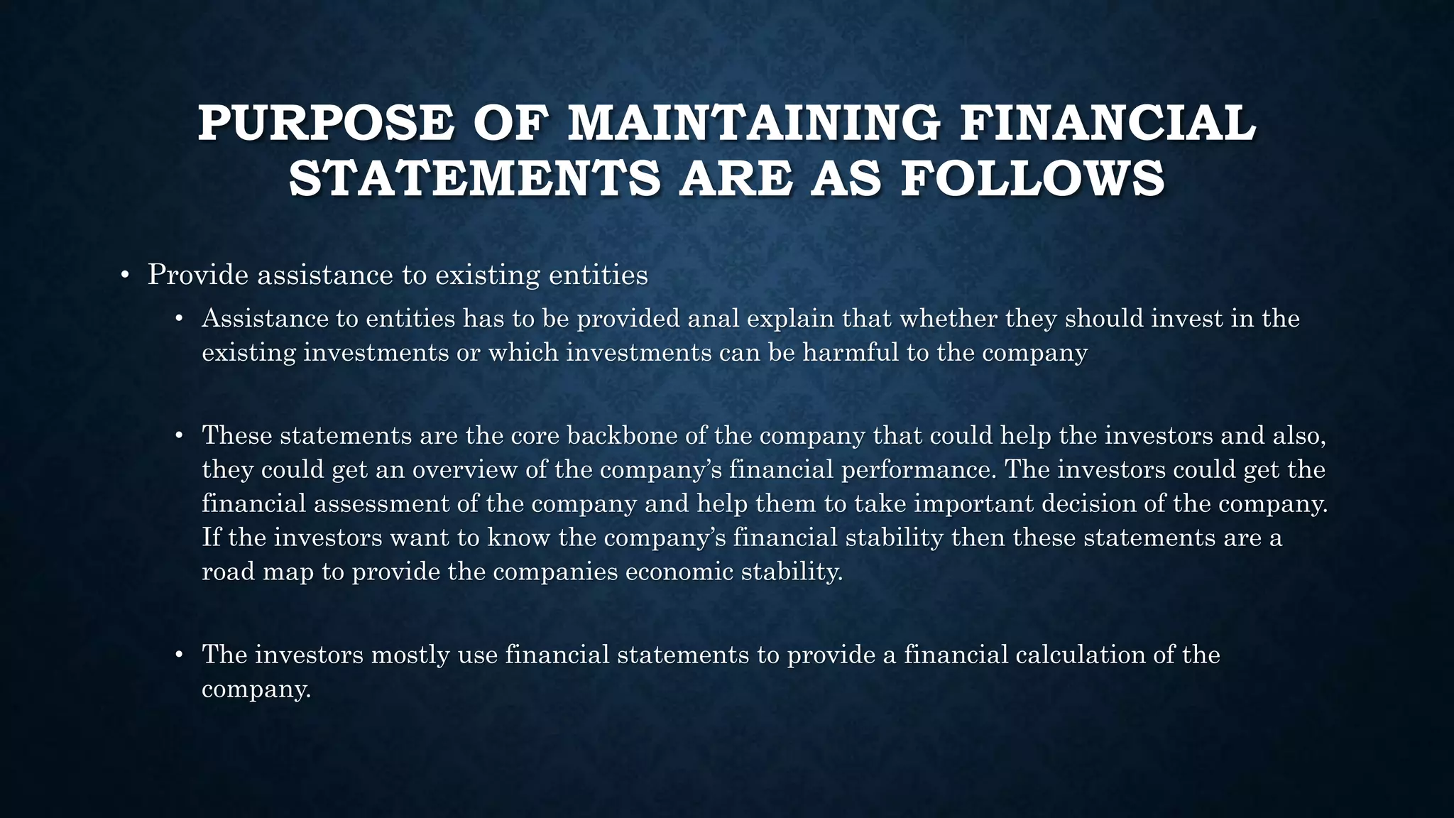 Purpose of financial statements | PPTX