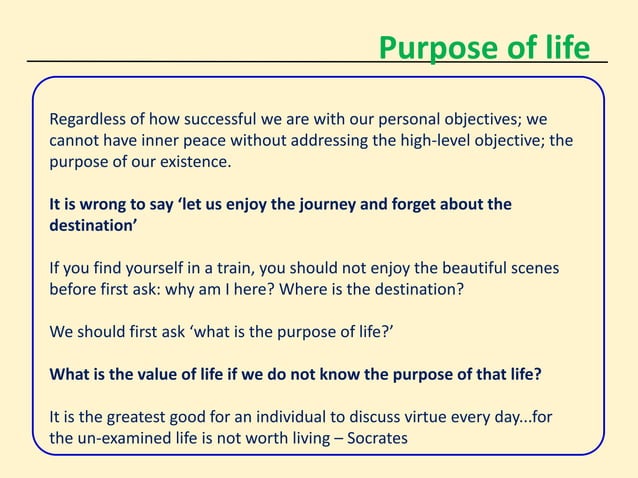 Purpose of life | PPT