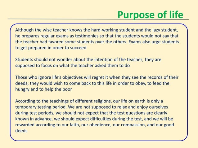 Purpose of life | PPT