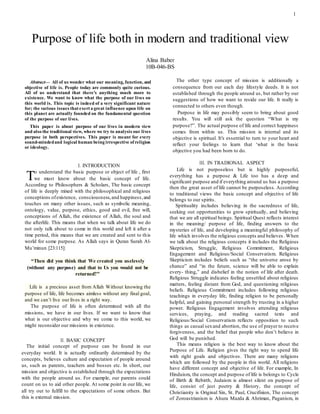 Purpose of life by alina baber | DOCX