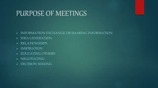 Purpose of meetings | PPTX