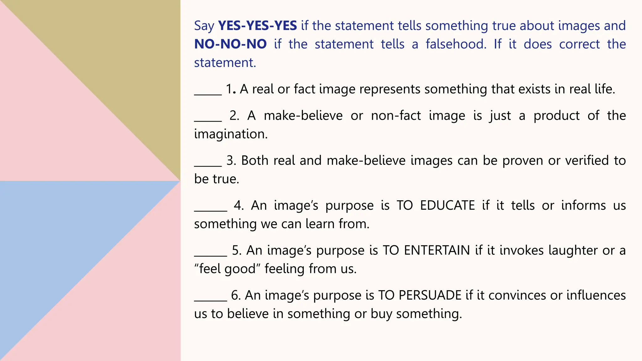 Purpose of Real or Make-Believe COT 1 GRADE 6.pptx