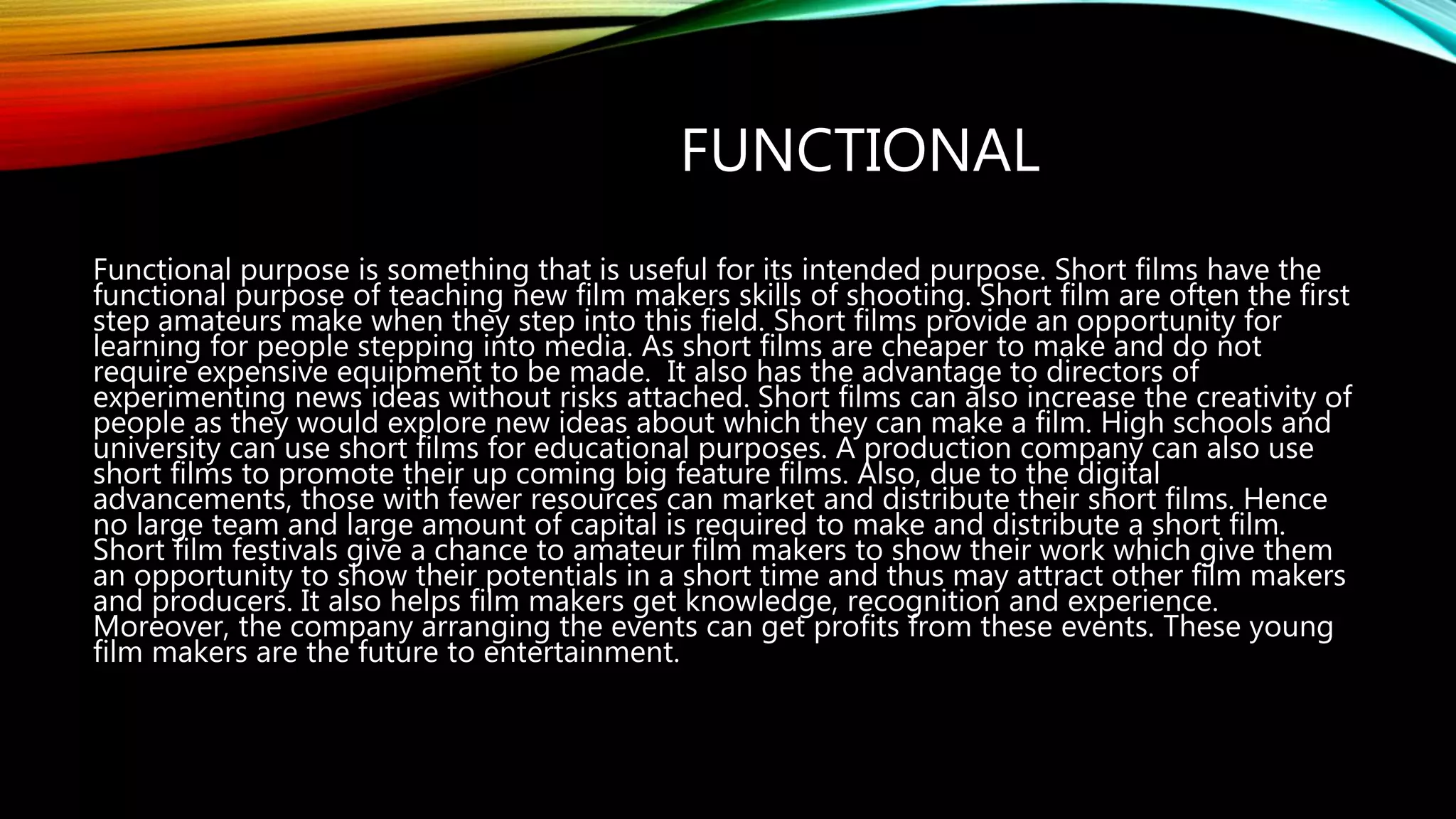 Purpose of short film | PPTX