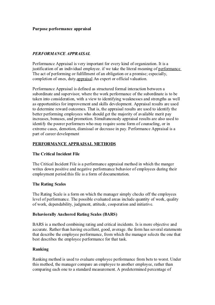 Purpose Performance Appraisal purpose-performance-appraisal