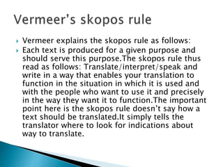 Purposes(skopos theory) | PPTX