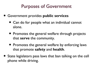 Purposes of government 1 | PPT