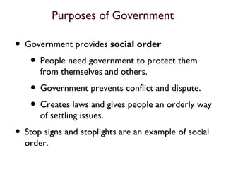 Purposes of government 1 | PPT