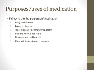 Purposes of medication | PPTX