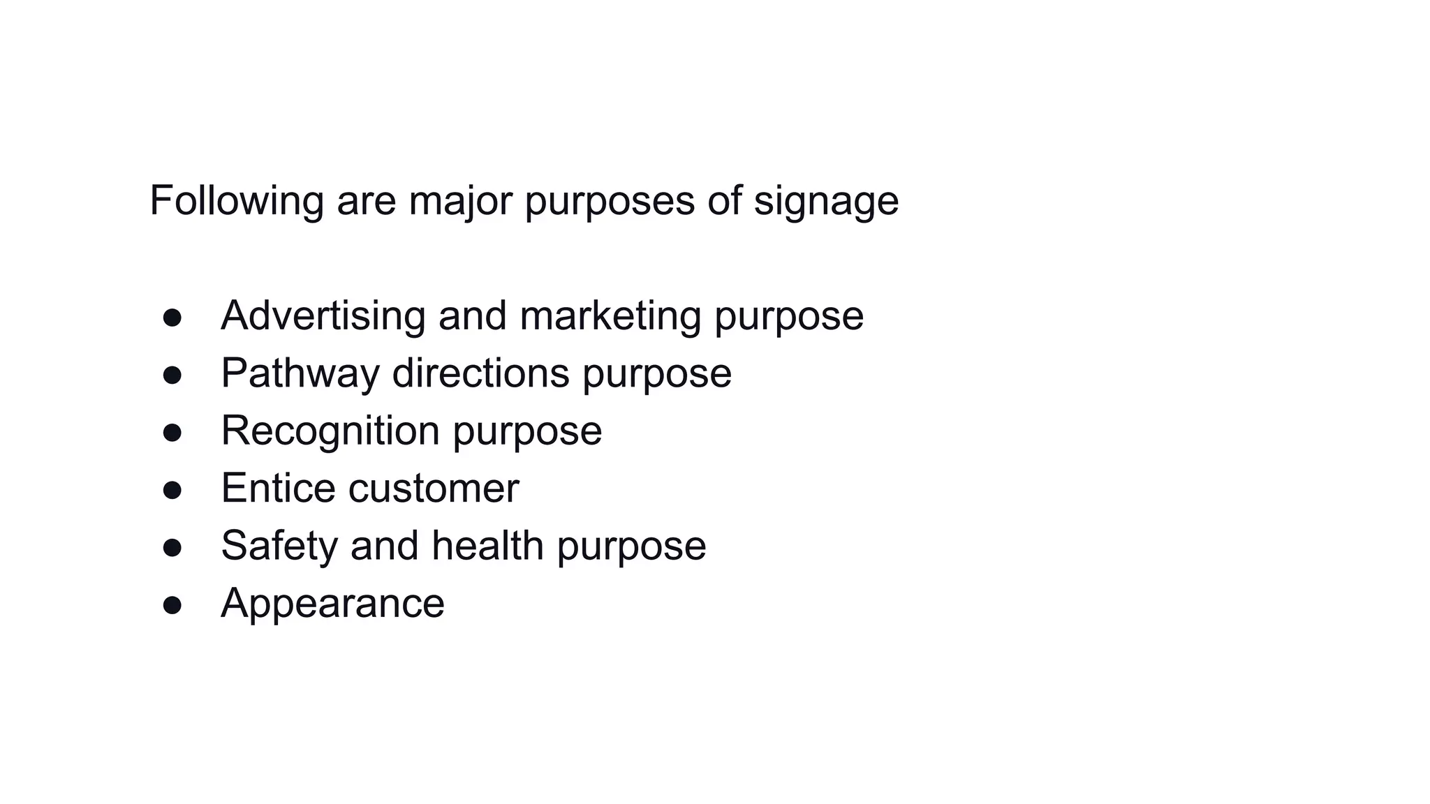 Purposes of signage | PDF